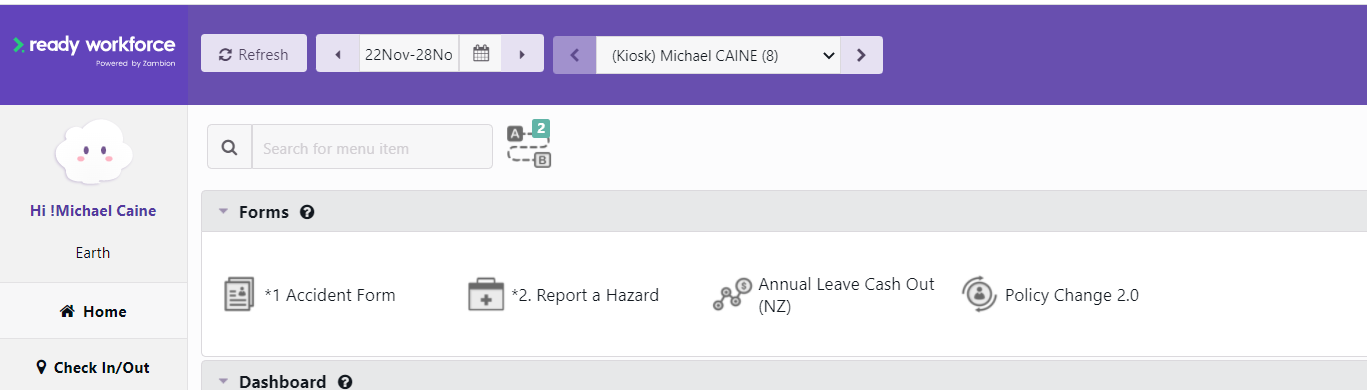 Changing to Your Staff Kiosk