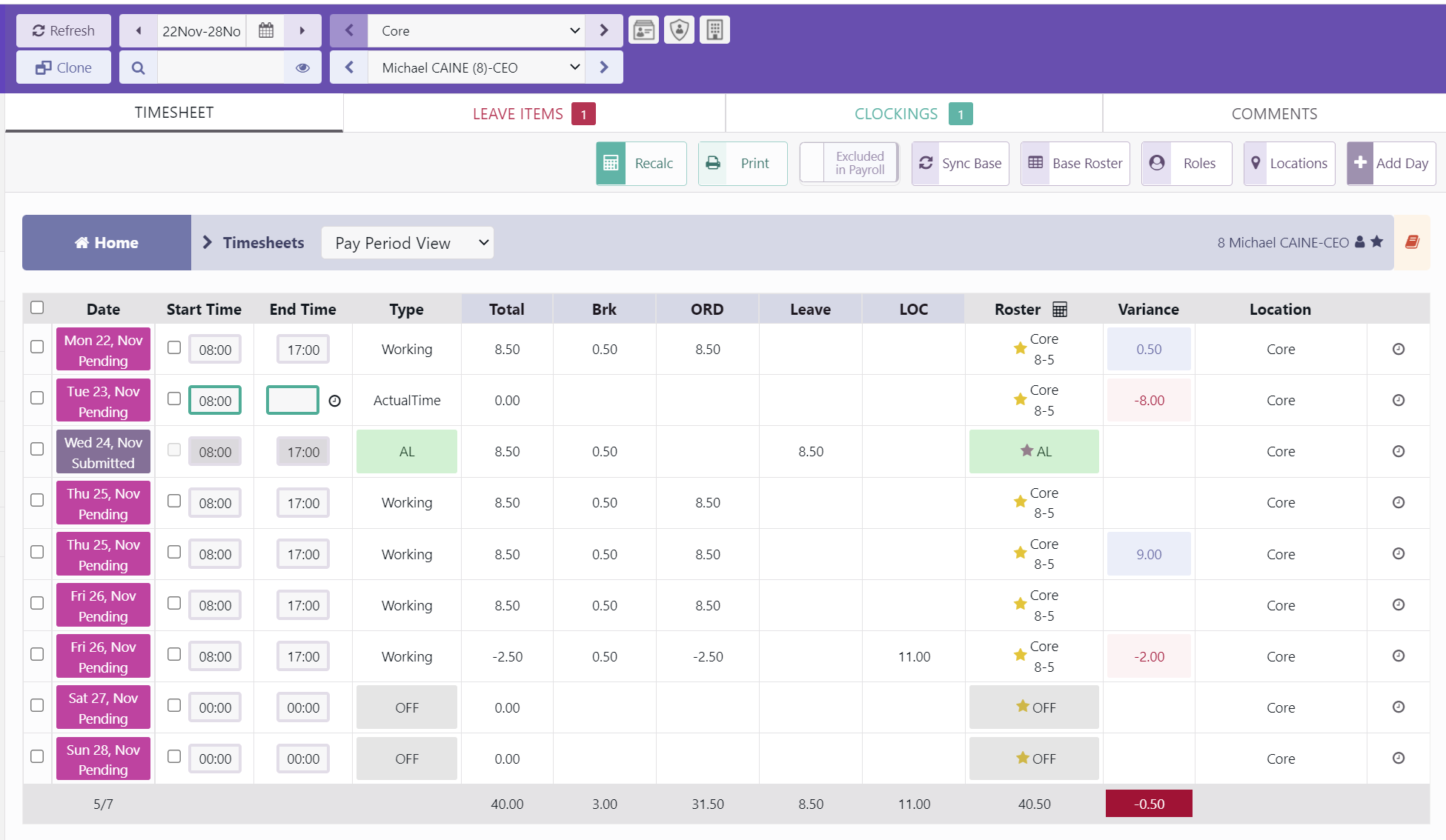 Timesheets Overview