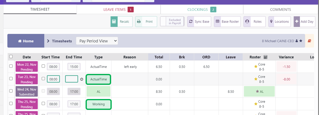 Timesheets Overview