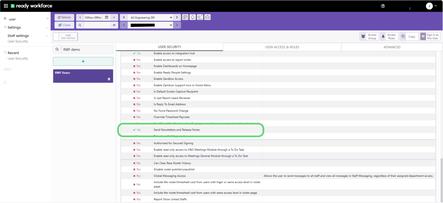 Ready Workforce Product Release 13/11/2025