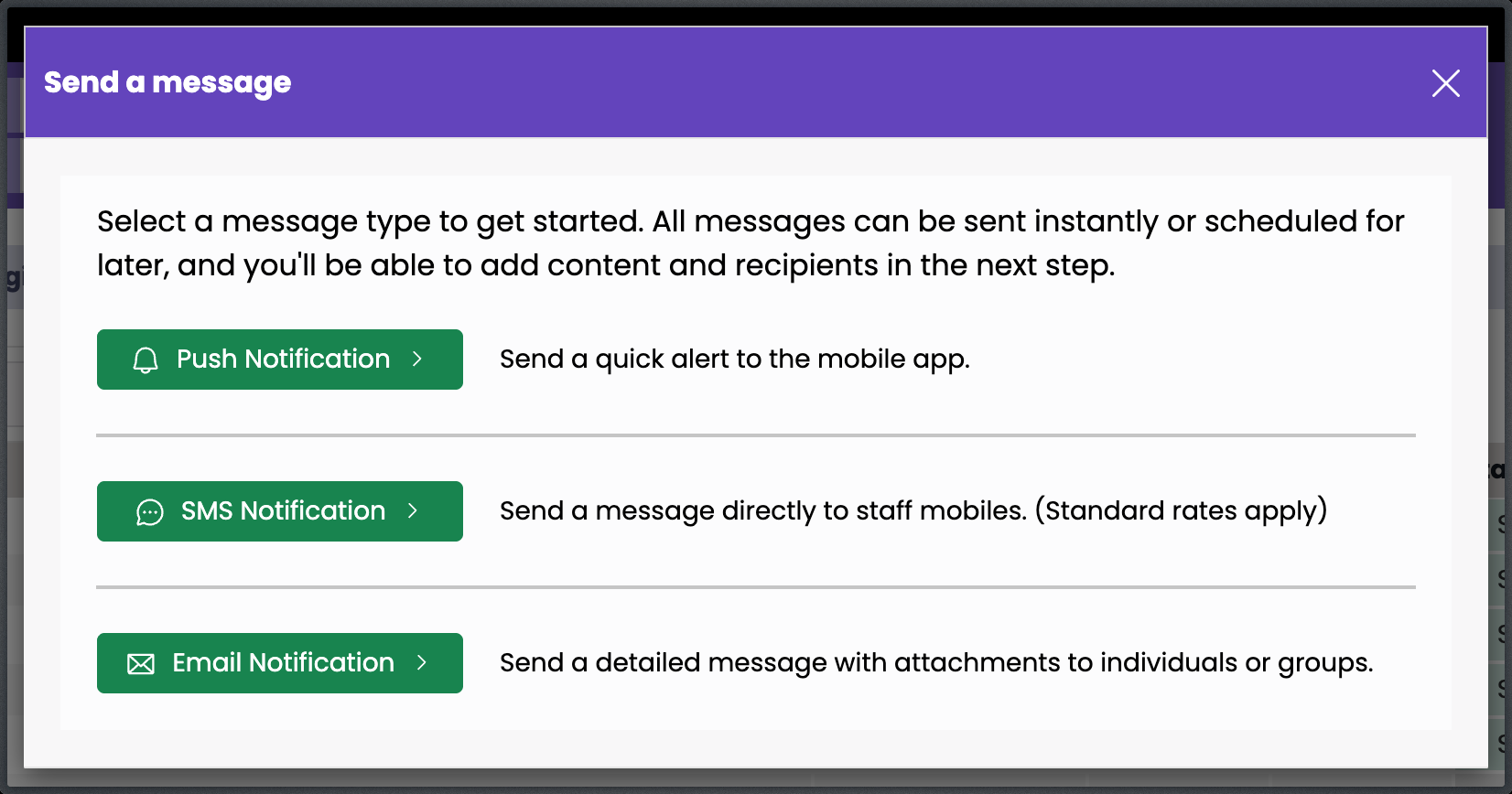 Staff Messaging & Announcements in Ready Workforce