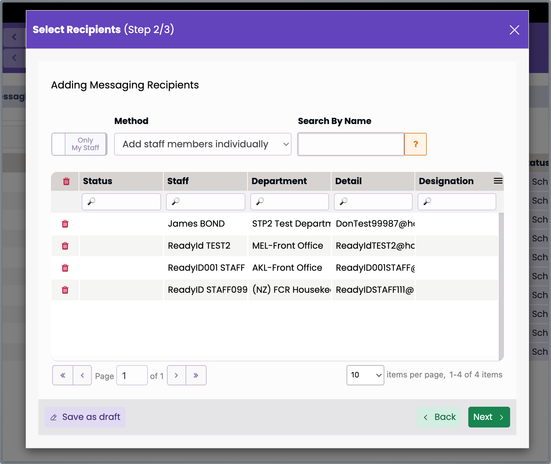Staff Messaging & Announcements in Ready Workforce